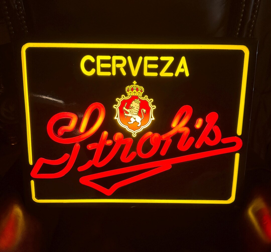 Rare Strohs Neon Bar Sign - 17 Inch Advertising Light - Etsy