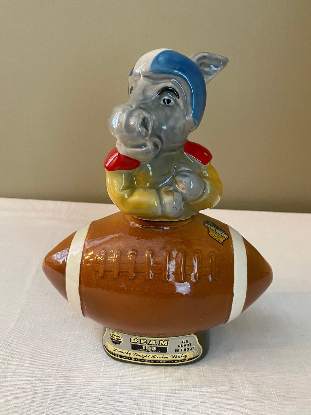 Vintage - 1972 "donkey" Football Jim Beam Decanter - Etsy