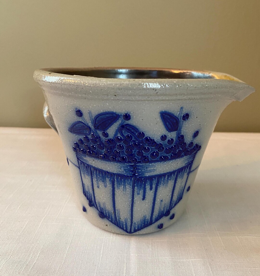 Antique-salmon Falls 1990's Salt Glazed Stoneware Batter Bowl - Basket ...