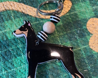 Doberman Keychain - Etsy