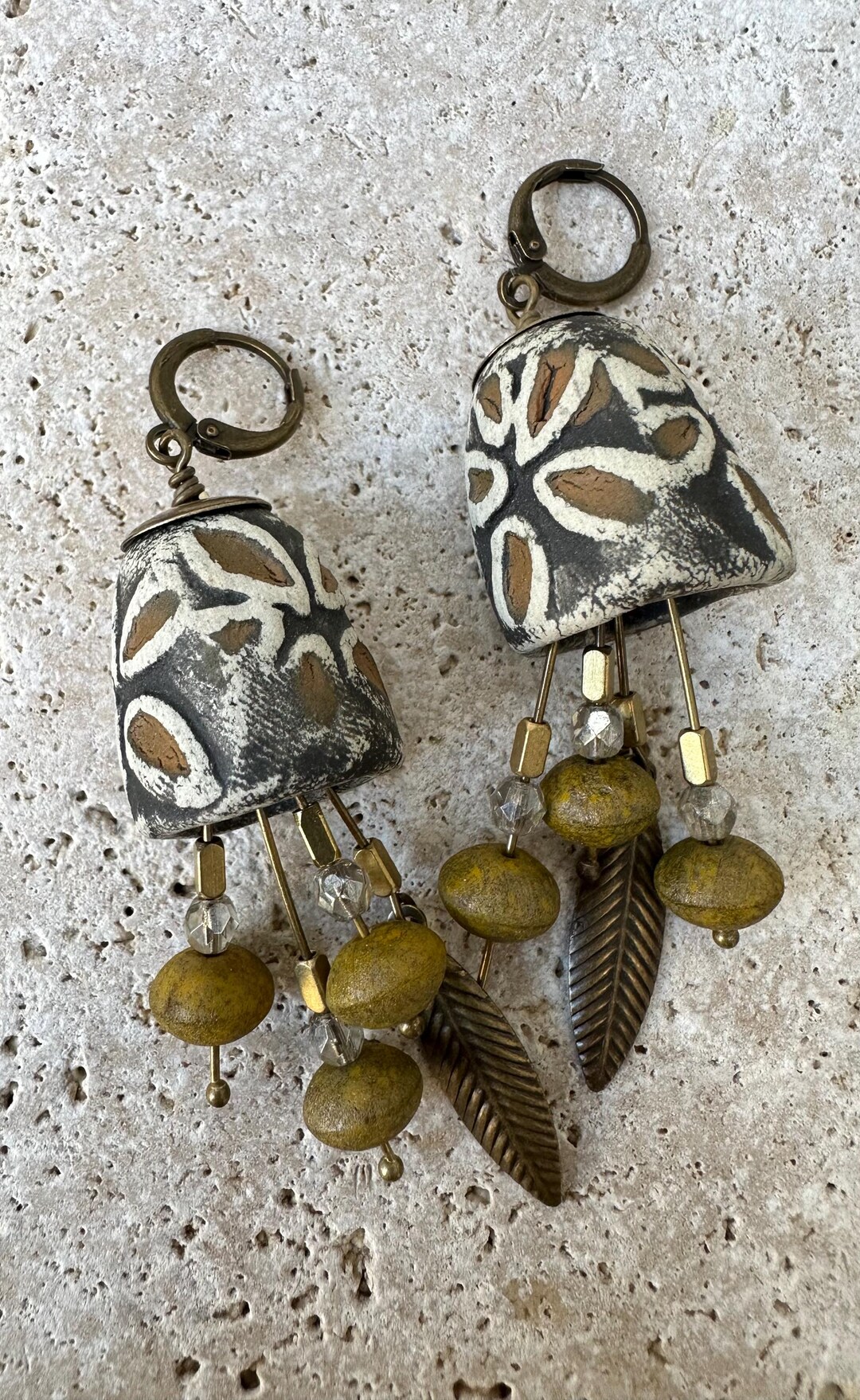 Ceramic Flower Pods, Artisan Made, Rustic, Czech Glass Beads - Etsy