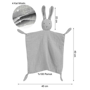 Personalized Bunny Comforter, Soft Sleeping Toy, Organic Muslin Baby ...