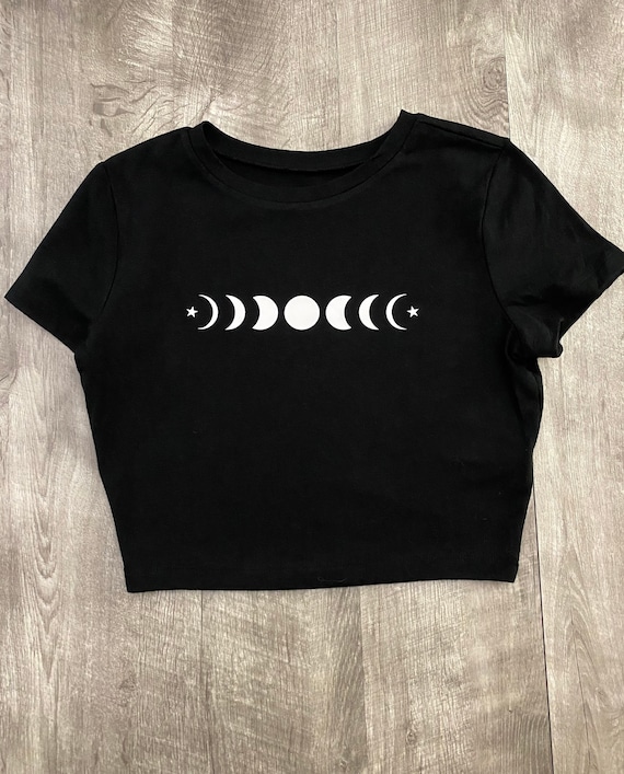 Celestial Phases of the Moon Fitted Crop Top | Etsy