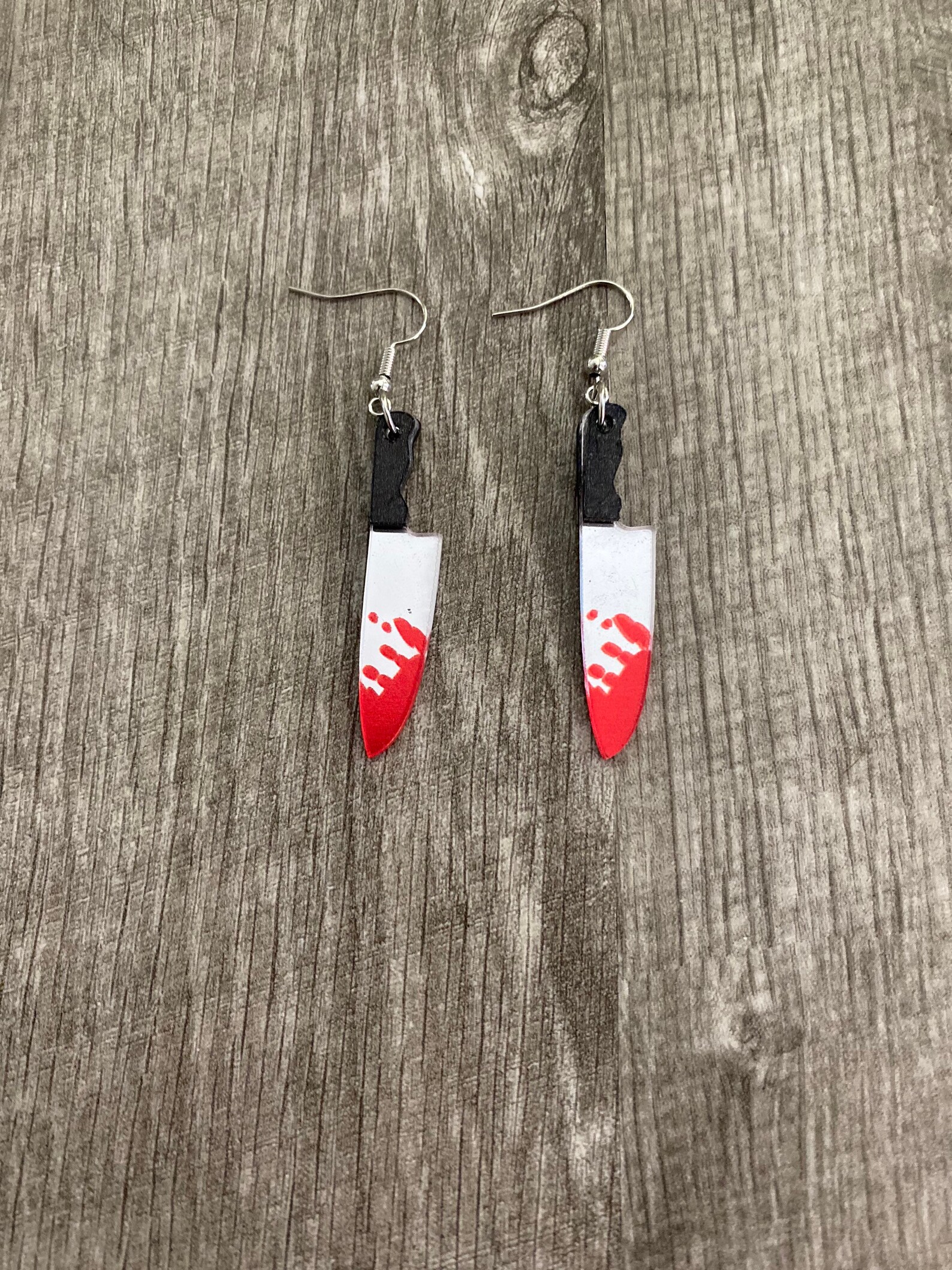 Halloween Bloody Knife Horror Drop Earrings - Etsy