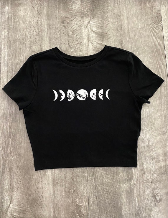Celestial Phases of the Moon Fitted Crop Top - Etsy