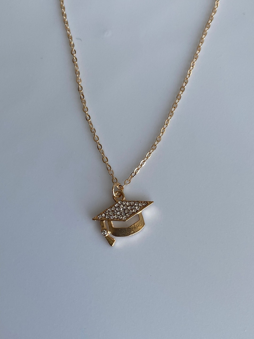 Graduation Class of 2024 Gold Colored Bejeweled Charm Necklace ...