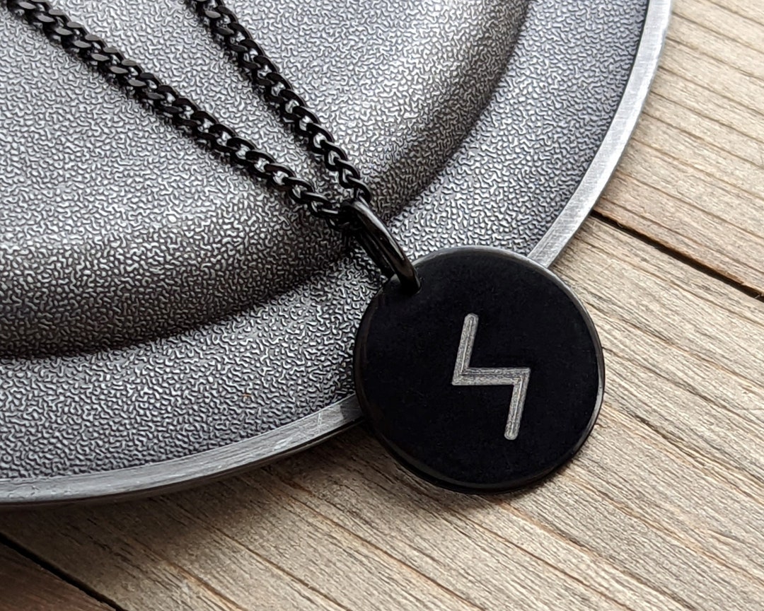Viking Runes 20mm Customized Coin Medallion Necklace, Black Celtic Rune ...