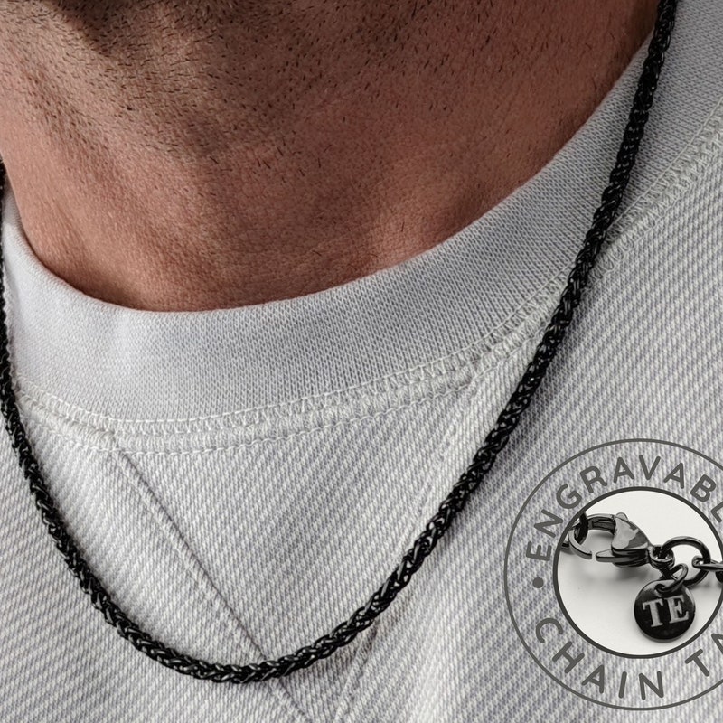 Mens Black Chain Necklaces - Etsy