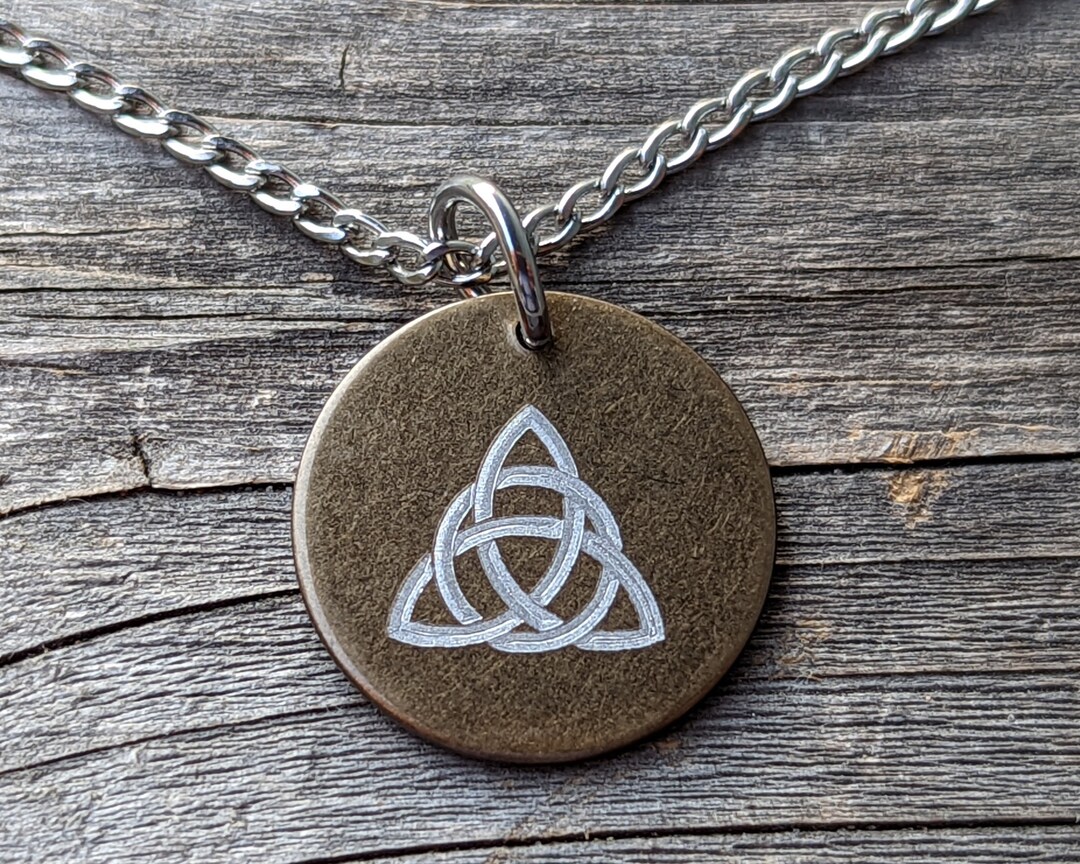 Trinity Necklace, 20mm Bronze Trinity Necklace, Custom Pendant, Circle ...