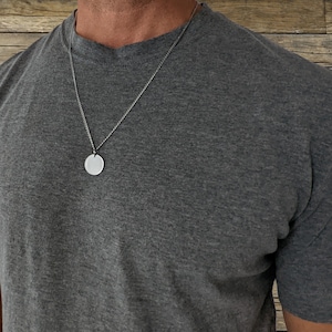 Custom Medallion Necklace, Personalized 20mm Silver Pendant Necklace ...