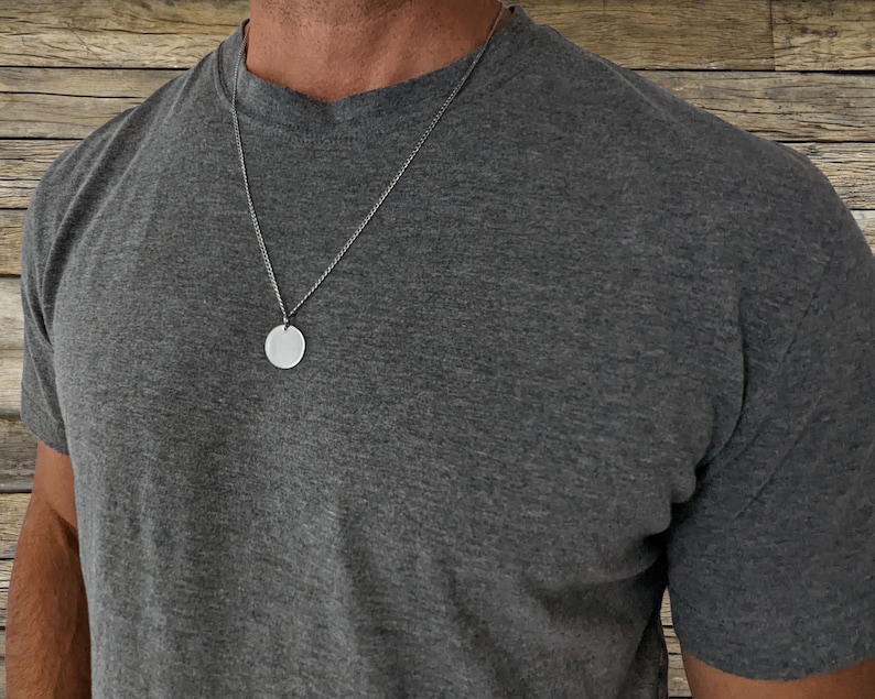 Custom Medallion Necklace Personalized 20mm Silver Pendant - Etsy