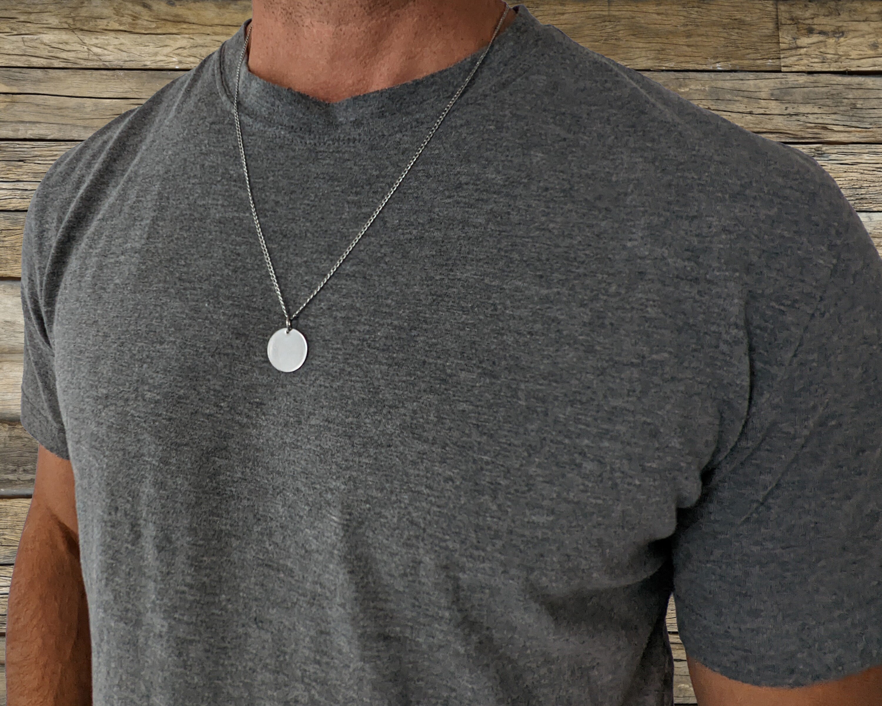 Custom Medallion Necklace, Personalized 20mm Silver Pendant Necklace ...