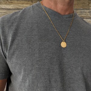 Custom Medallion Necklace, Personalized 20mm Gold Pendant Necklace ...