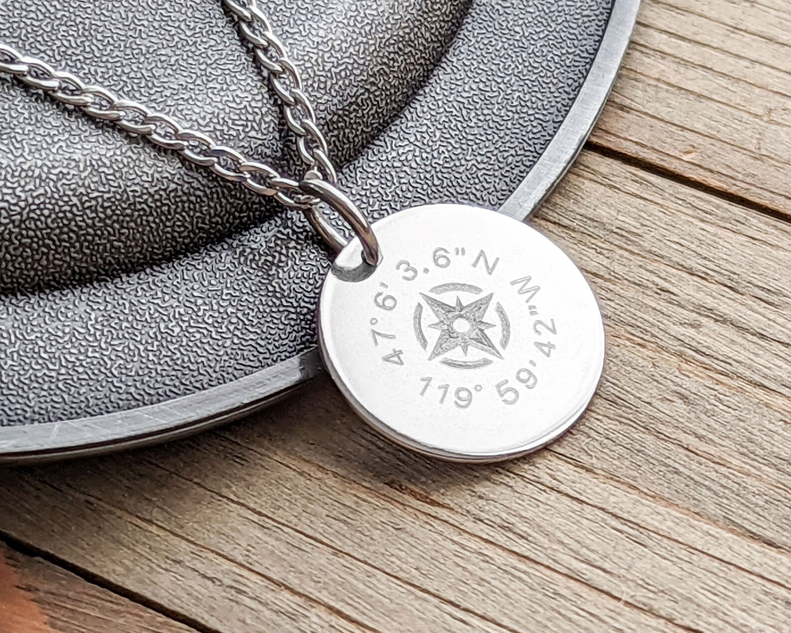 Custom Medallion Necklace Personalized 20mm Silver Pendant - Etsy