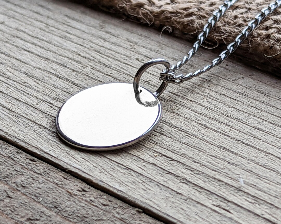 Custom Medallion Necklace, Personalized 20mm Silver Pendant Necklace ...