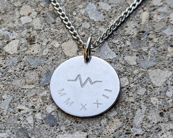 Pulse Necklace 20mm Silver Pulse Necklace Custom Pendant - Etsy Canada