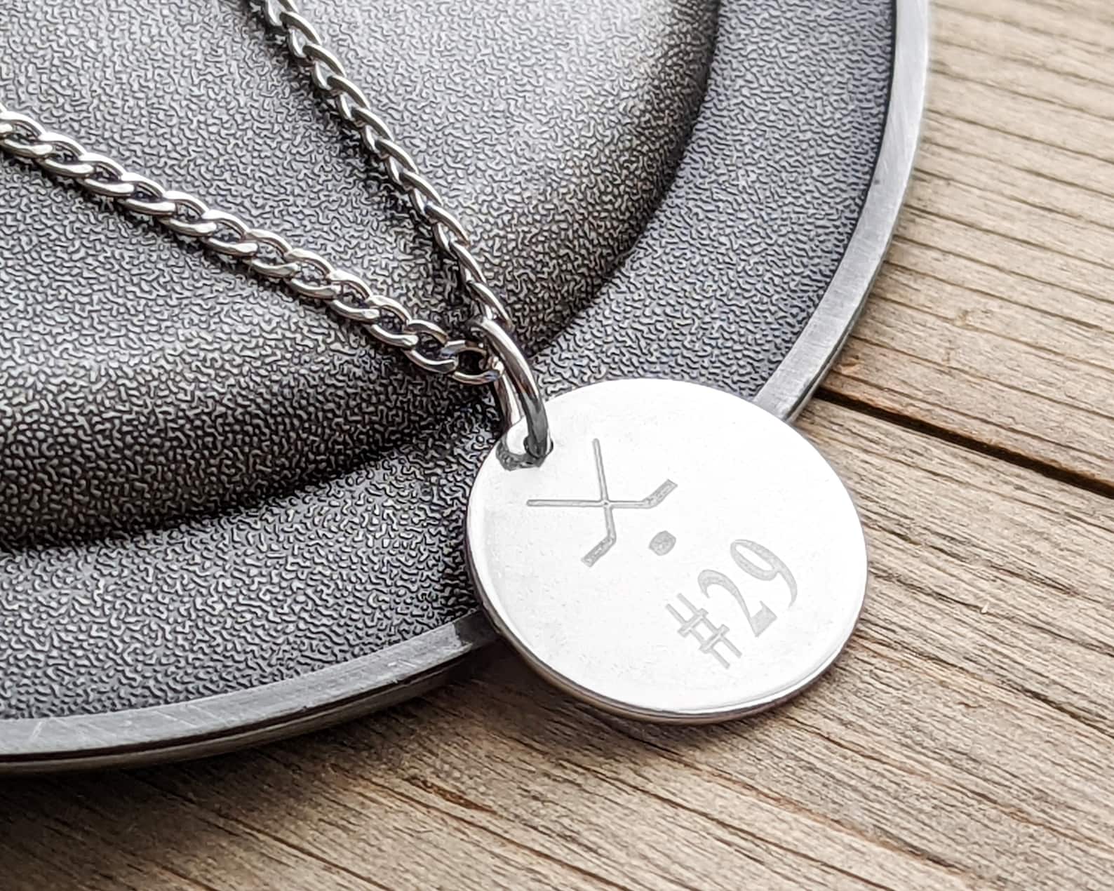 Custom Medallion Necklace Personalized 20mm Silver Pendant - Etsy