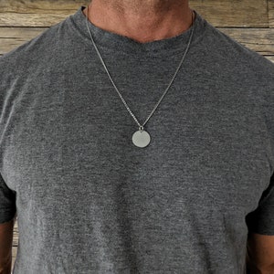 Custom Medallion Necklace, Personalized 20mm Silver Pendant Necklace ...