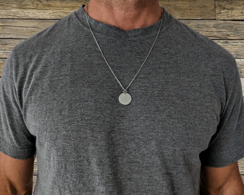 Custom Medallion Necklace, Personalized 20mm Silver Pendant Necklace ...