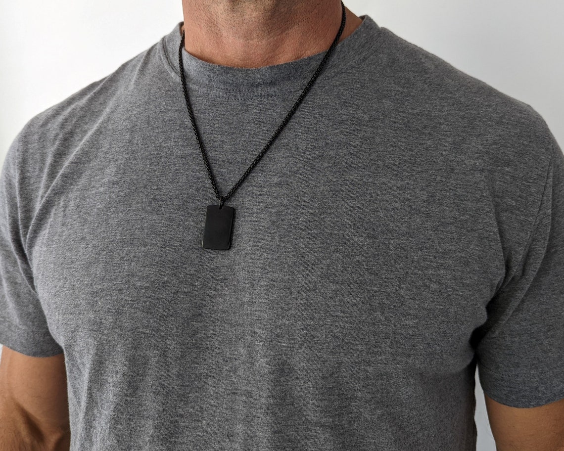 Mens Custom Pendant Necklace, Personalized Engraved Pendant 19mm X 30mm ...