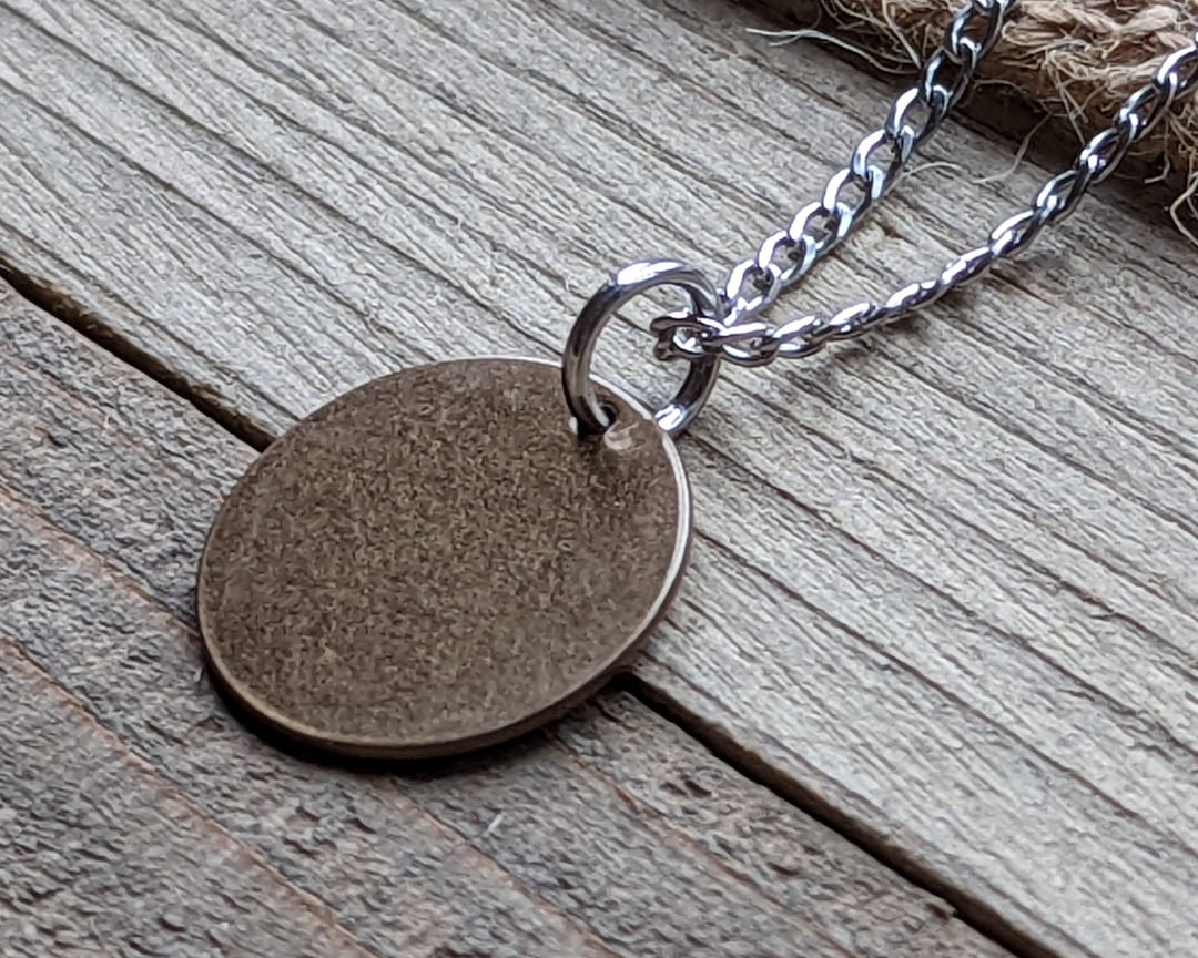 Custom Medallion Necklace, Personalized 20mm Bronze Pendant Necklace ...