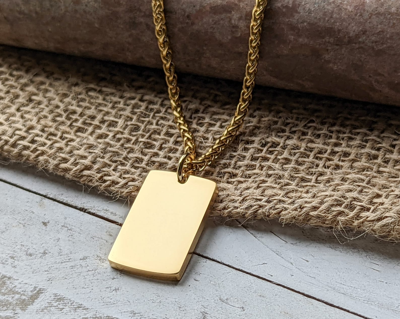 Mens Custom Pendant Necklace, Personalized Engraved Pendant 19mm X 30mm ...