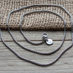 Mens Chain, 2mm Silver Mens Box Chain, Personalized Chain, Custom Mens ...