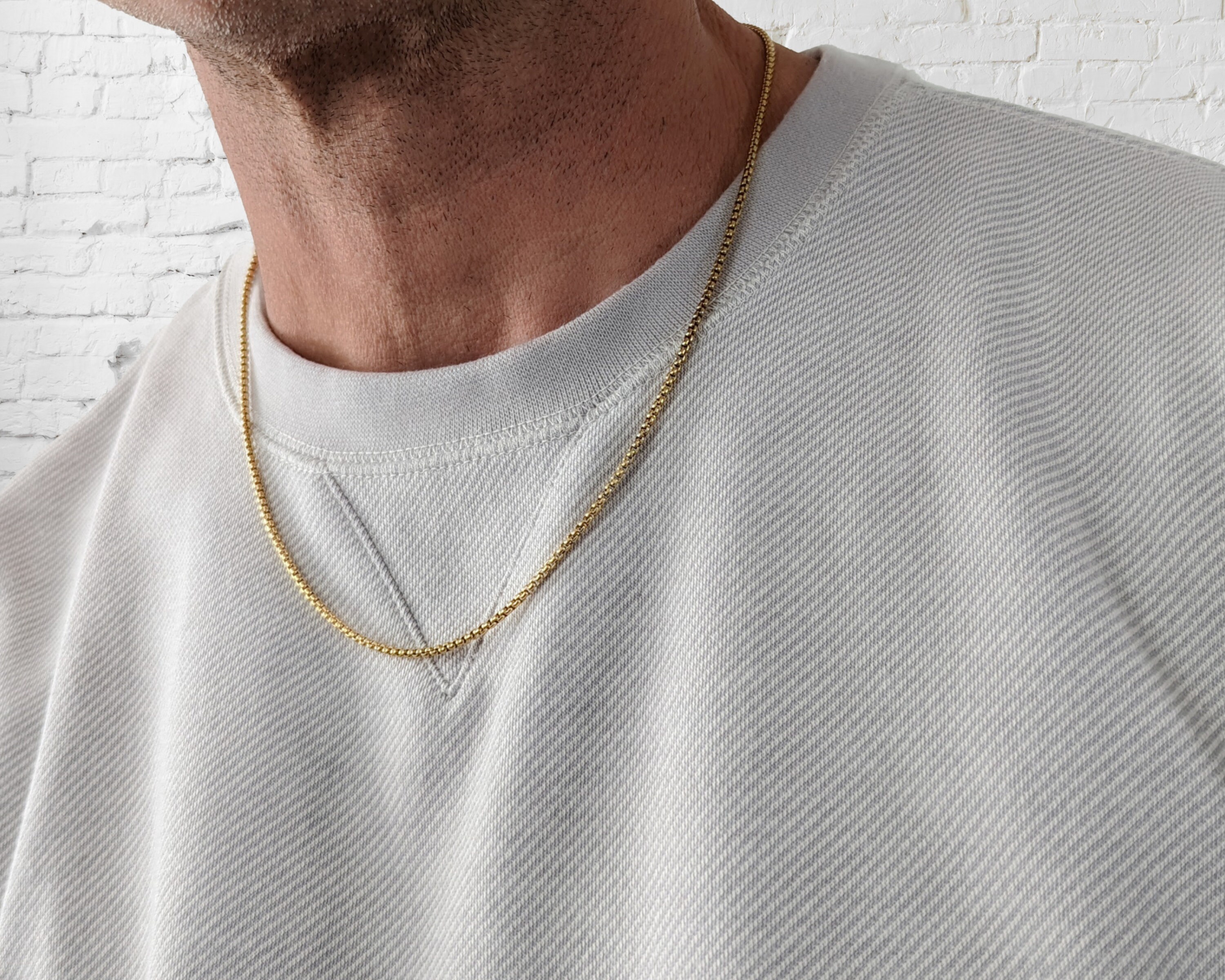 Box Chain for Men, 2mm Gold Stainless Steel Chain, Box Chain, Necklace ...