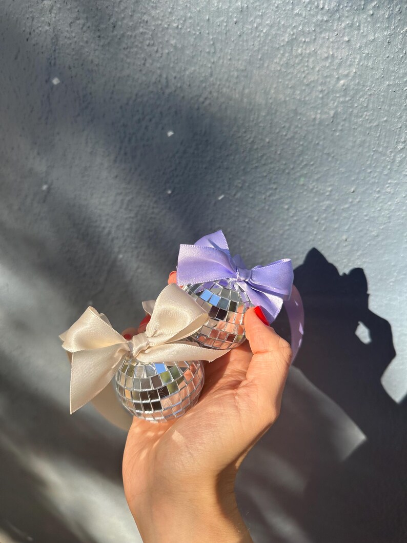 Disco Ball TTPD and Speak Now Ribbon Car Pendant, Mirrorball Bow Ribbon ...