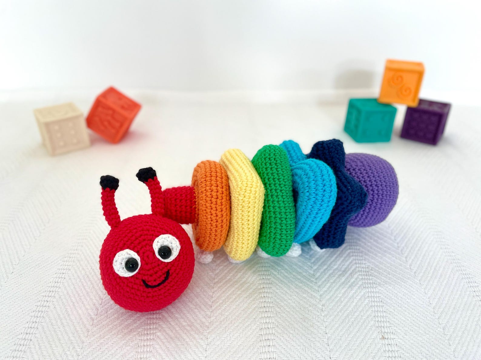CROCHET PATTERN Stacking Toy | Cory the Caterpillar Stacking Rings ...