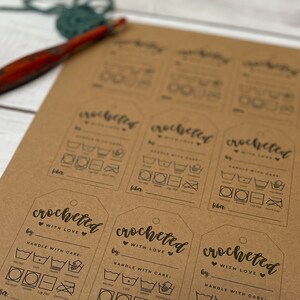 Crochet Care Tags | Printable PDF Laundry Instructions | Handmade Care ...