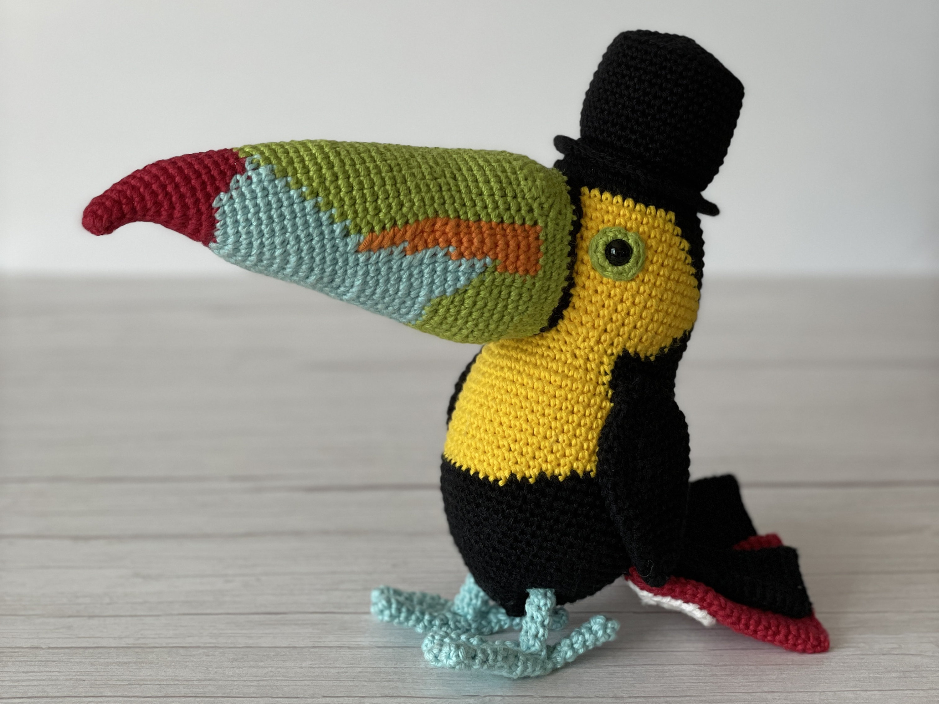 Toucan Crochet Pattern Louis the Toucan With Top Hat - Etsy UK