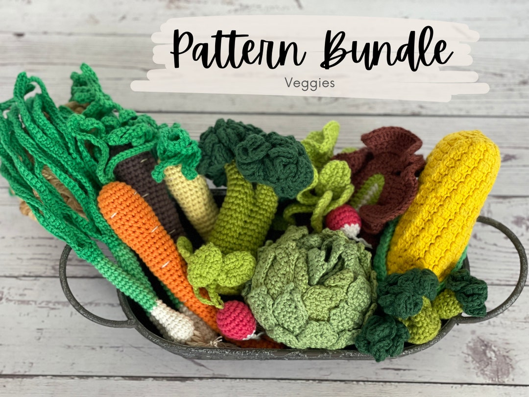 CROCHET PATTERN Vegetable Bundle 7-in-1 | Amigurumi Veggies Green Onion ...