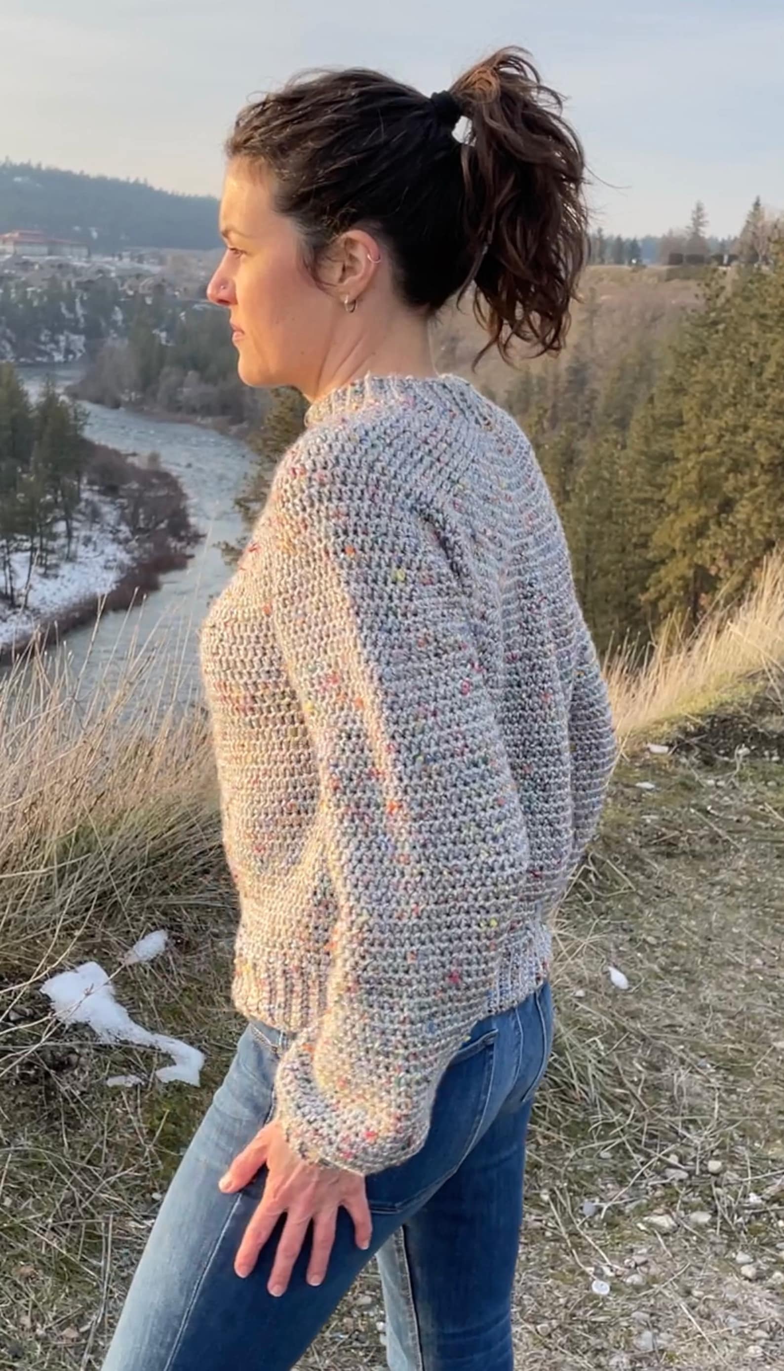 CROCHET PATTERN Pullover Sweater Mt Rainier Tweed Sweater Top Down Easy ...