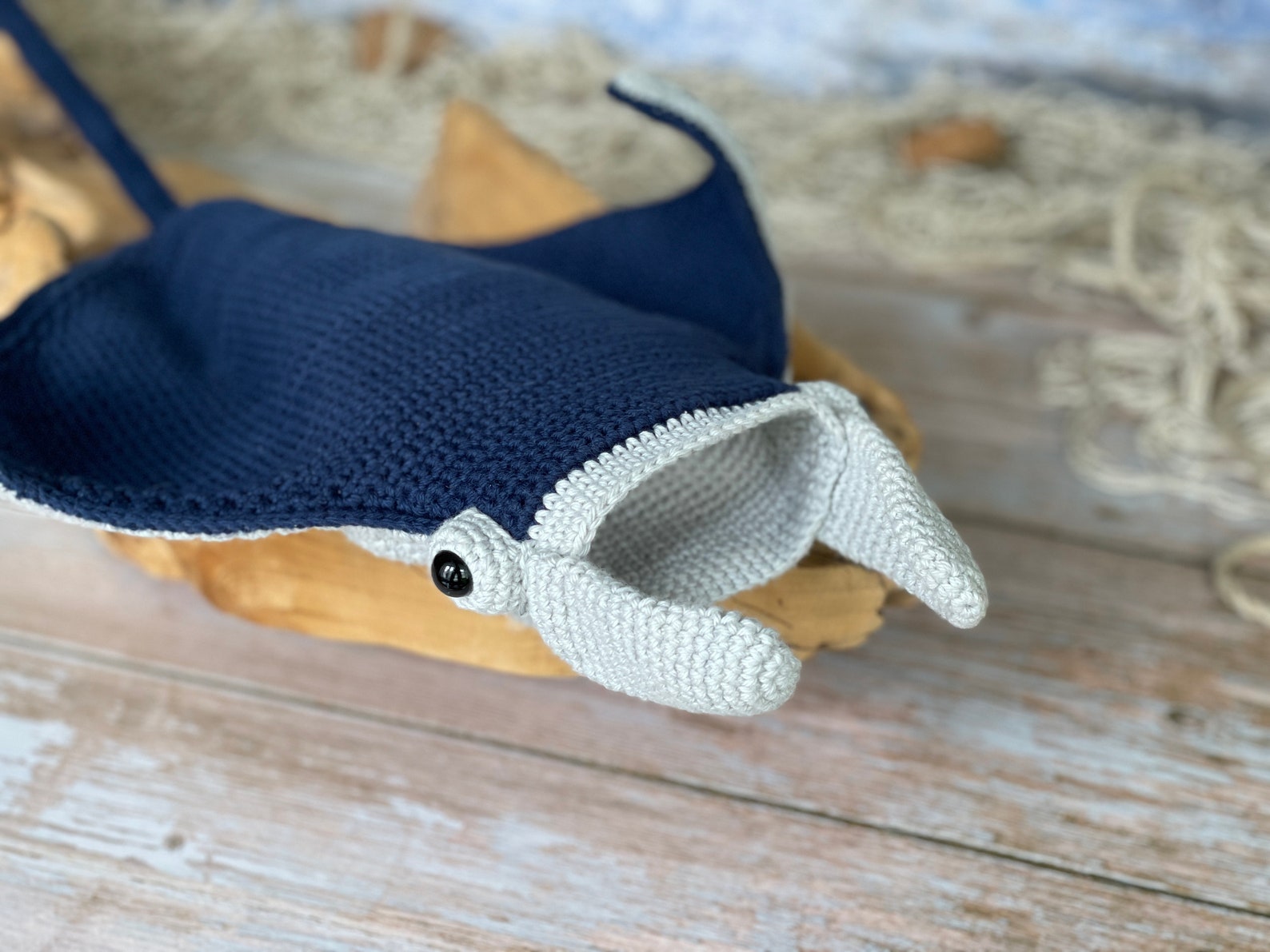 CROCHET PATTERN Manta Ray Jacque the Manta Ray With Handkerchief Eco ...