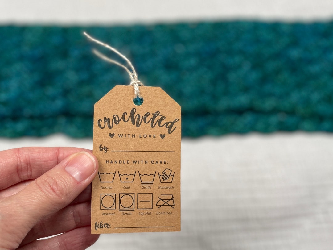 Crochet Care Tags Printable PDF Laundry Instructions Handmade Care ...