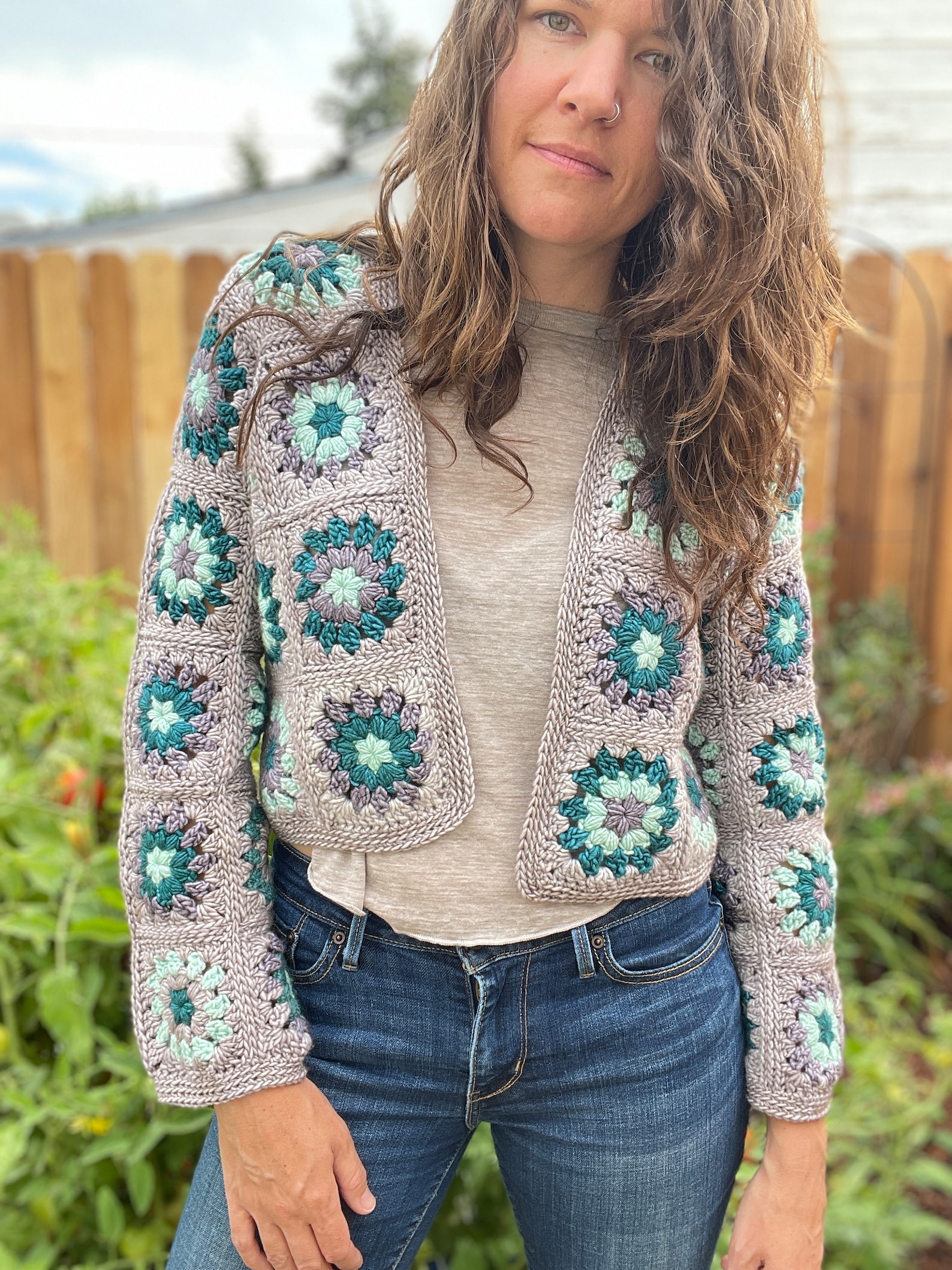CROCHET PATTERN Granny Square Cardigan Airie Cropped Cardi Sweater ...