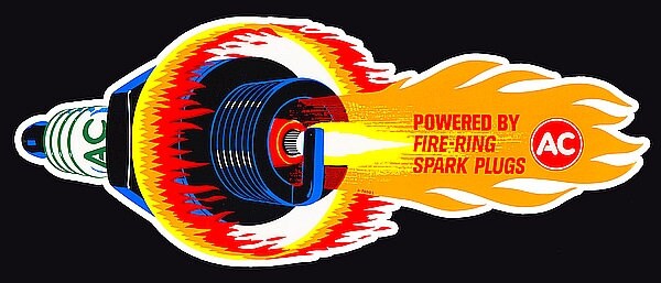 Car Sticker AC Spark Plugs Set of 2 75mm Oval Graphic - Etsy