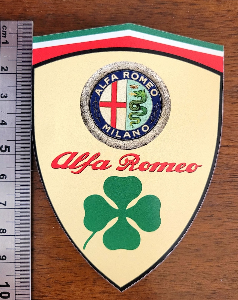 Car Sticker - Alfa Romeo & Quadrifoglio - Set of 4 - 100mm Shield ...
