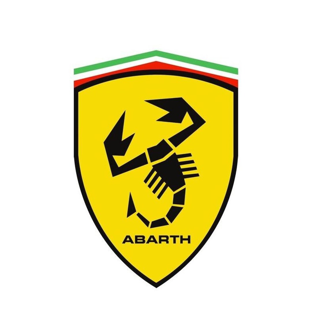 Car Sticker - Abarth (shield) - 100mm X 69mm - Cut to Shape - Set of 4 ...