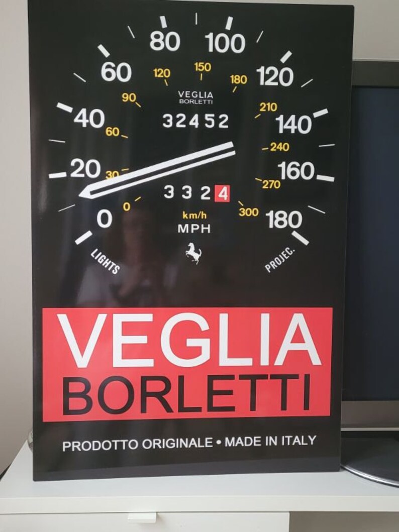 Garage Sign - Ferrari Speedometer by Veglia Borletti - Metal 3 Feet ...