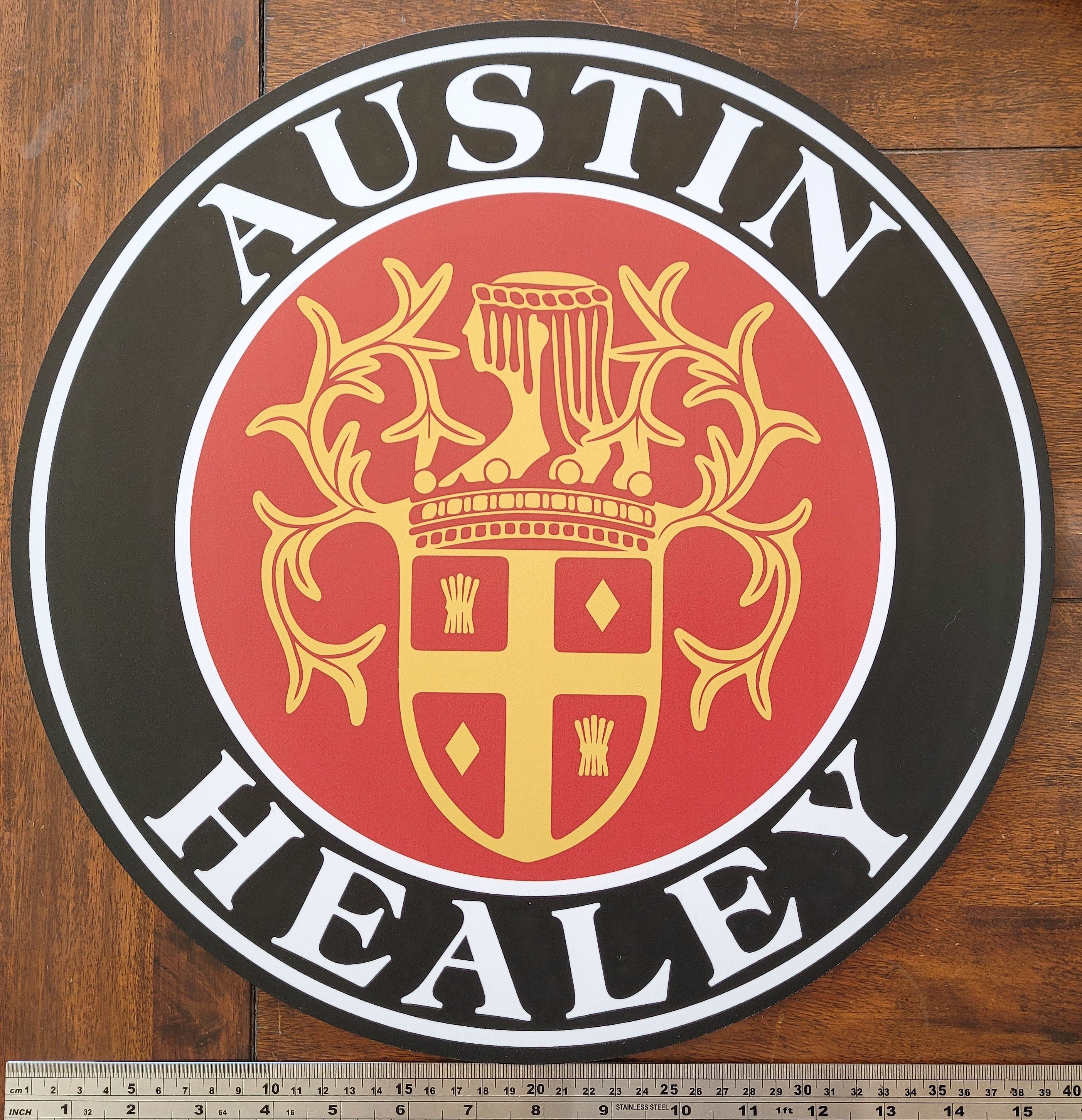 Garage Sign - Austin Healey Badge - Easy to Hang - Circle 15.5 ...