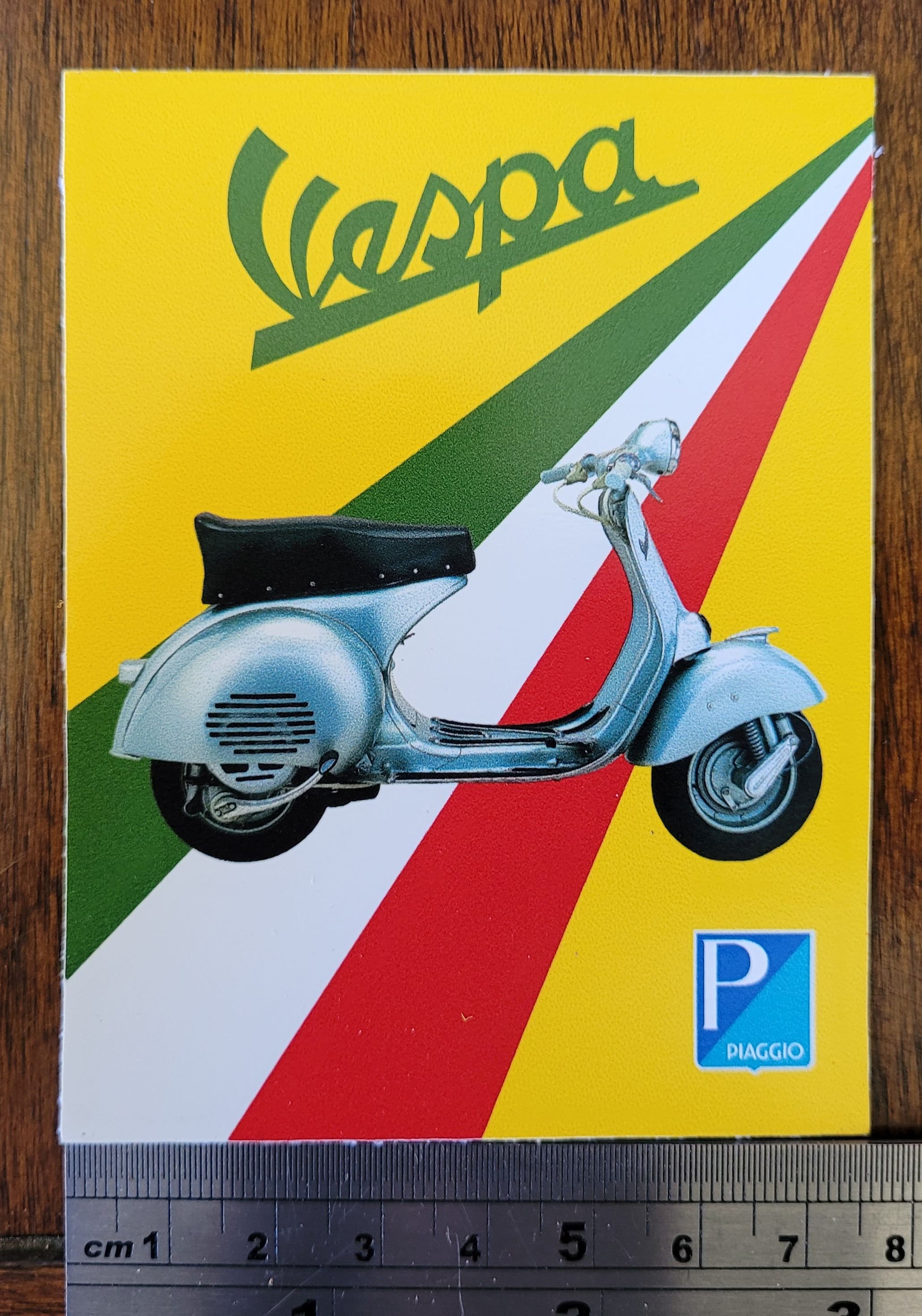 Car Sticker - Vespa With Italian Stripe - Set of 4 - 100mm Rectangle ...