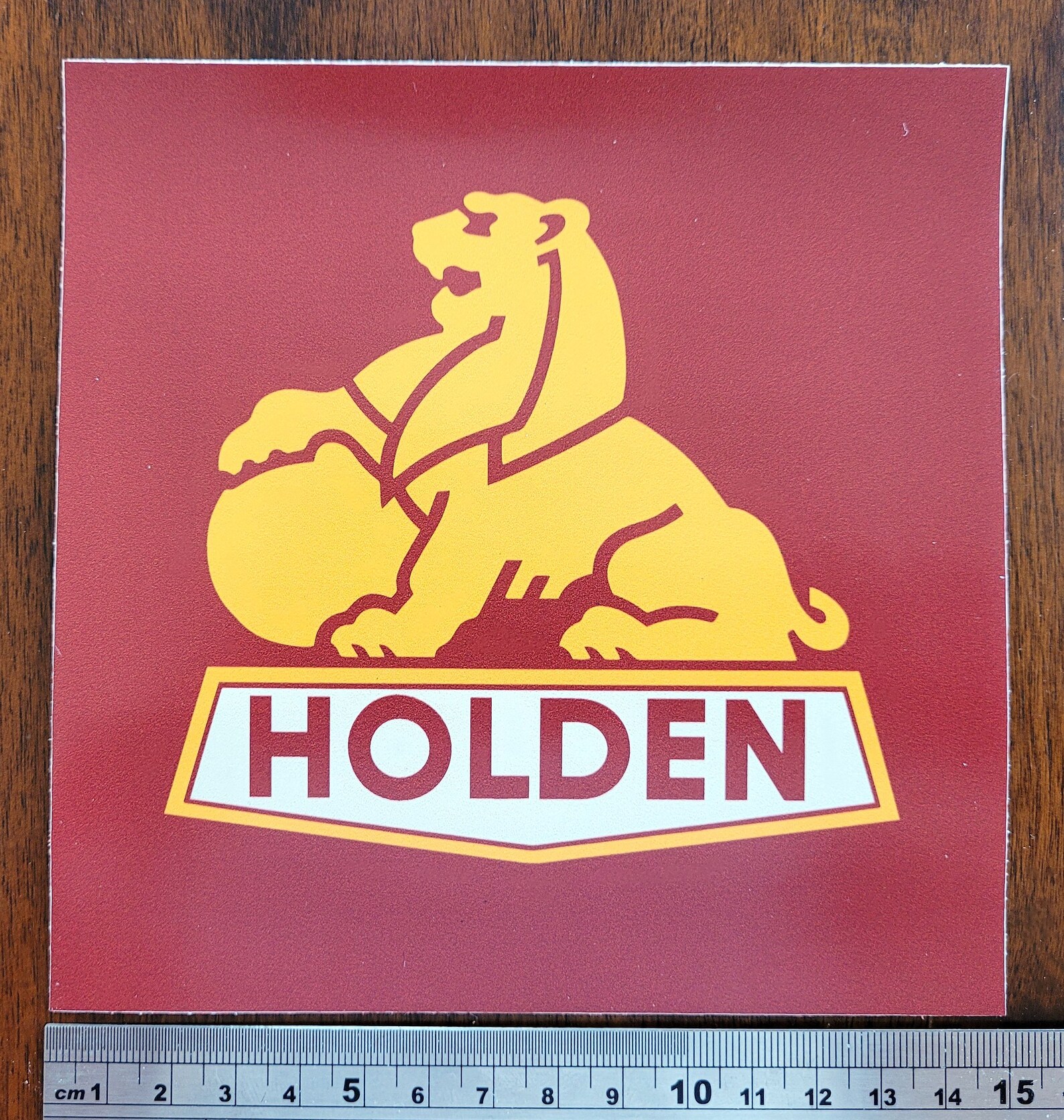 Car Sticker - Holden Lion on Burgundy - Set of 2 - 100mm Square ...