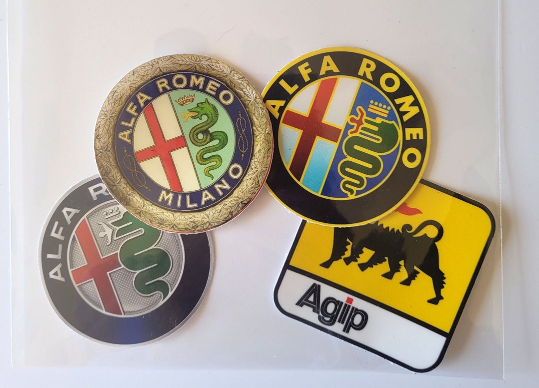 Car Sticker Pack Alfa Romeo Themed Set of 8 Mini 2.3 59mm Circle Mobile ...