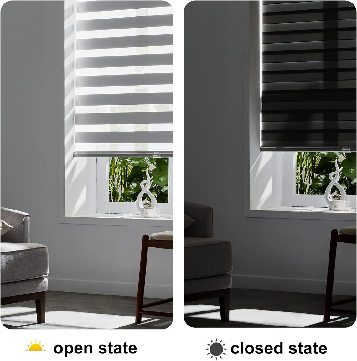 Argimu Zebra Window Blinds With Modern Design Roller Shades W/dual ...