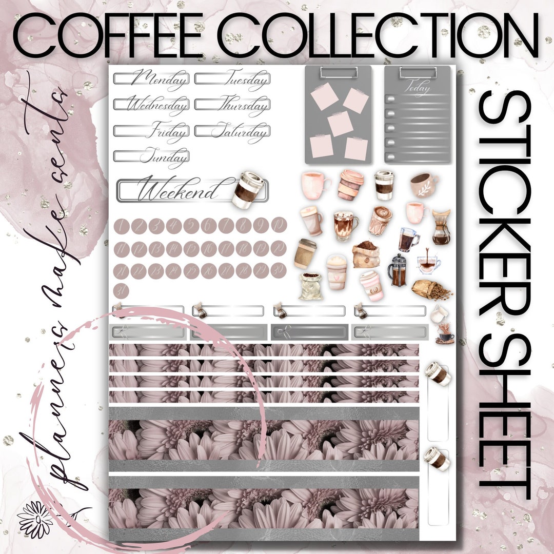 COFFEE BARISTA PRINTABLE Sticker Kit/happy Planner/coffee Stickers/to ...