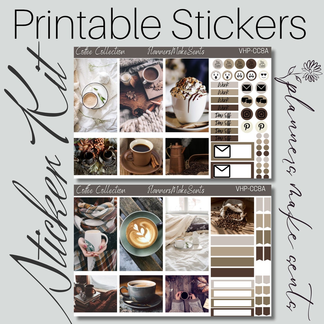 COFFEE LOVERS Printable Planner Stickers/happy Planner/printable Coffee ...