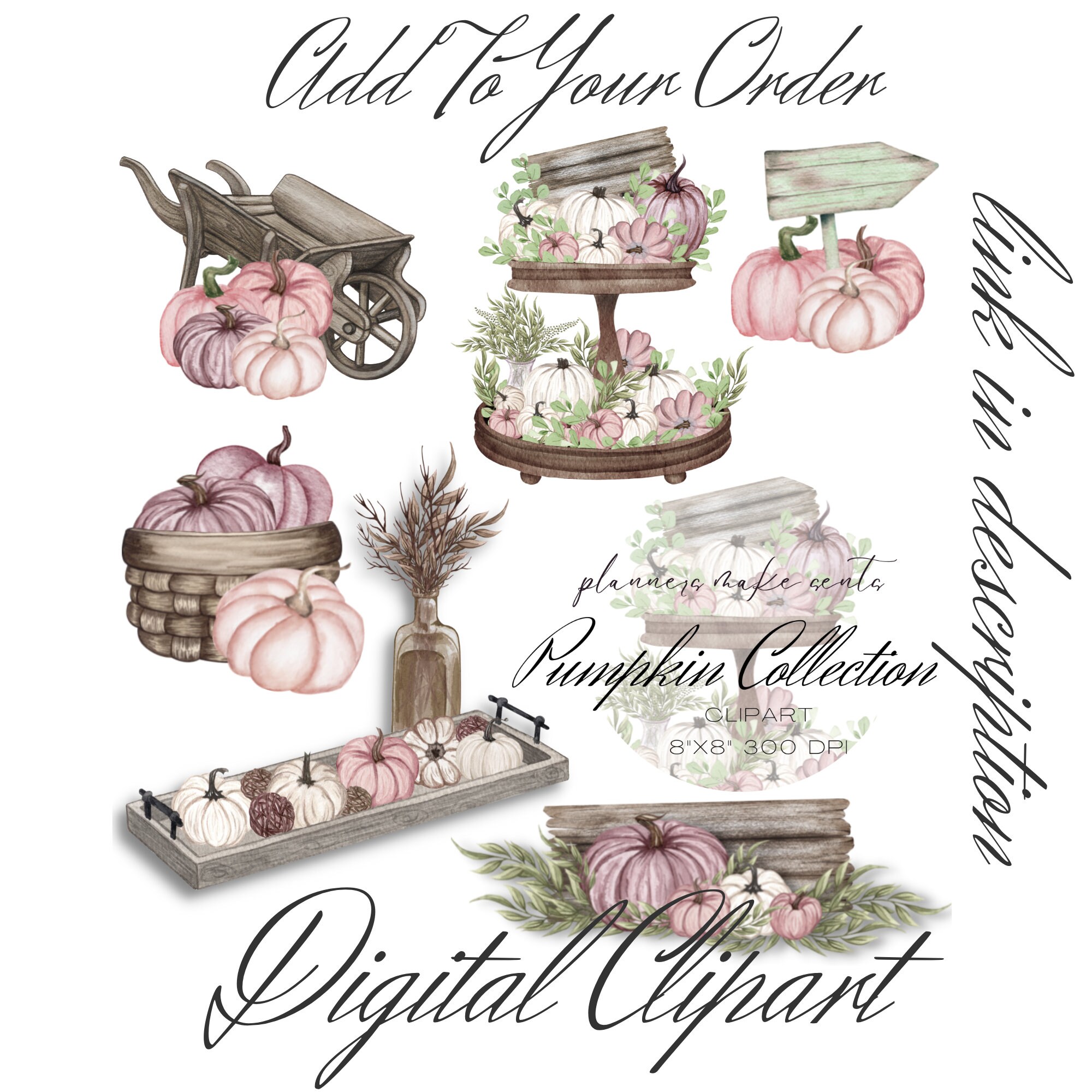 PINK BOHO PUMPKIN Printable Planner Stickers/date Cover Stickers ...