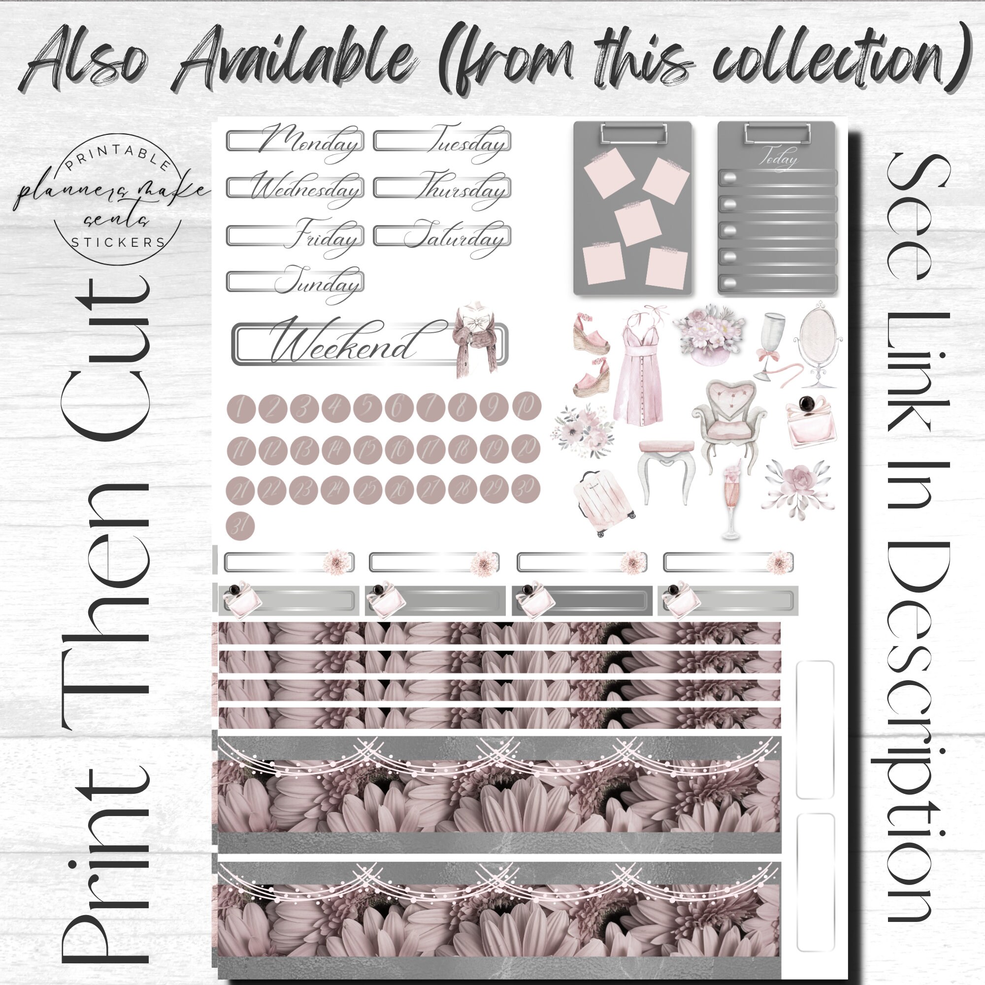 PINK PLANNER GIRL Printable Planner Stickers/happy - Etsy